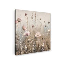 MuchoWow Leinwand bilder Blumenfeld (BxH) | Gr.: 60x80 cm