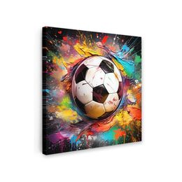 MuchoWow Leinwand bilder Fu&szlig;ball (BxH) | Gr.: 20 x 20 cm