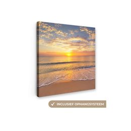 MuchoWow Leinwand bilder Sonnenuntergang Meer (BxH) | Gr.: 20 x 20 cm