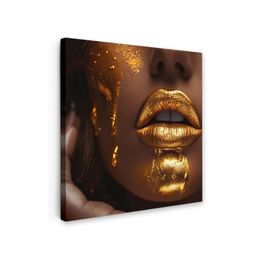 MuchoWow Leinwand bilder Goldenes Gesicht (BxH) | Gr.: 50x50 cm
