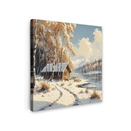 MuchoWow Leinwand bilder Bergh&uuml;tte (BxH) | Gr.: 20 x 20 cm