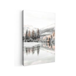 MuchoWow Leinwand bilder Gefrorener Fluss (BxH) | Gr.: 60x80 cm