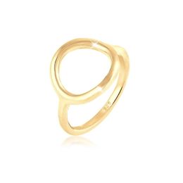 Elli Ring 925 Sterling Silber Geo, Kreis in Gold | Gr.: 52