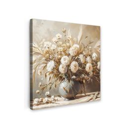 MuchoWow Leinwand bilder Elegante Blumen (BxH) | Gr.: 20 x 20 cm