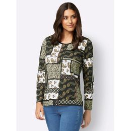Sieh an! Langarm-Shirt in schilf-schwarz-bedruckt | Gr.: 38