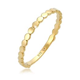 Elli Ringe - Ring Pl�ttchen Rund Stapelring Geo Basic 375 Gelbg - Gr. 52 MM - in Gold - f&uuml;r Damen