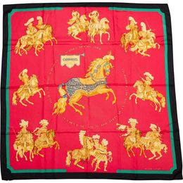 Herm&egrave;s Herm&egrave;s T&uuml;cher & Schals - Hermes Classic "CARROUSEL" Silk Carre 90 Scarf Tuc - Gr. unisize - in Rot - f&uuml;r Damen