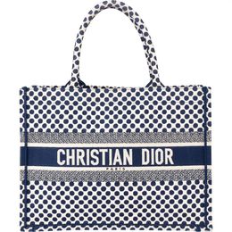 Christian Dior Crossbody Bags - Christian Dior Dots Monogram Cotton Medium Tote Ba - Gr. unisize - in Blau - f&uuml;r Damen