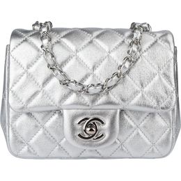 Chanel Crossbody Bags - Chanel Quilted Silver Lambskin Single Flap Crossbo - Gr. unisize - in Bunt - f&uuml;r Damen