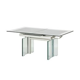 H&ouml;ffner Glas-Couchtisch ausziehbar und h&ouml;henverstellbar Villingen transparent/klar Ma&szlig;e (cm): B: 75 H: 56 &raquo; H&ouml;ffner