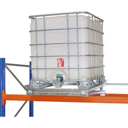 eurokraft pro IBC-Restentleerer f&uuml;r Palettenregale, LxBxH 1280 x 1080 x 265 mm, feuerverzinkt
