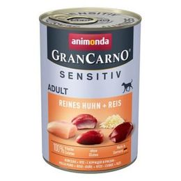 animonda GranCarno Sensitiv Nassfutter Hund Adult, Huhn und Reis 24x400 g