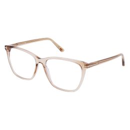 Tom Ford FT5762-B Brille Unisex | Fassung: Vollrand, Cat Eye, Braun Transparent