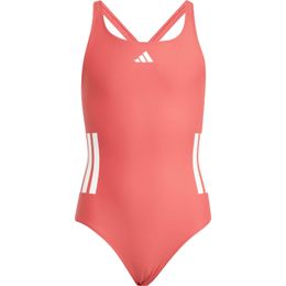 Adidas 3S BLD Badeanzug M&auml;dchen - Gr&ouml;&szlig;e 140 - rot