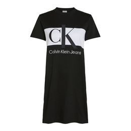 Calvin Klein Jeans Kleid Damen Gr&ouml;&szlig;e 36 schwarz / wei&szlig; Winterkleid