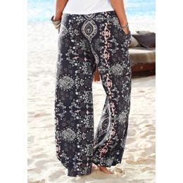 Lascana Damen Strandhose, schwarz-bedruckt, Gr&ouml;&szlig;e 50