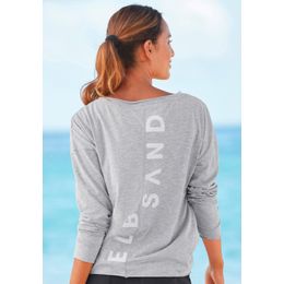 ELBSAND Damen Langarmshirt, grau meliert, Gr&ouml;&szlig;e M (38)