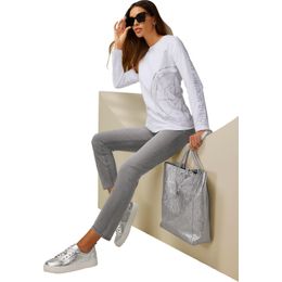 Heine Damen Sneaker, Silberfarben, Gr. 42, Sneakers & Schn&uuml;rer, Material: Rindsleder