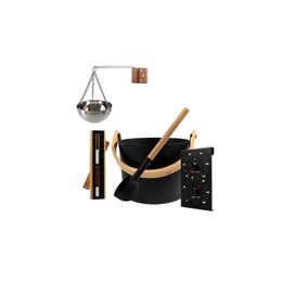 Home Deluxe Saunazubeh&ouml;r LUVIA Schwarz - Komplett Set