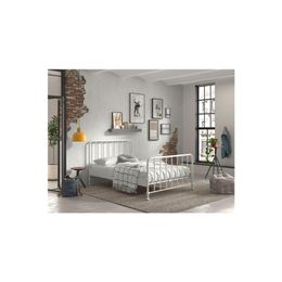 Vipack BRONXX Jugendbett mit Liegefl&auml;che 140 x 200 cm, Ausf. Metall Wei&szlig; matt