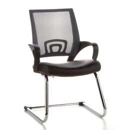 hjh OFFICE Freischwinger VISTO NET V Kunstleder/Netzstoff mit Armlehnen