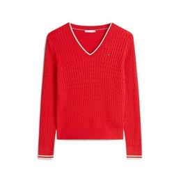 Tommy Hilfiger Pullover Damen Gr&ouml;&szlig;e S rot / wei&szlig;
