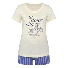 Vivance Pyjama Damen Gr&ouml;&szlig;e XXS/XS blau / hellblau Winterkleid