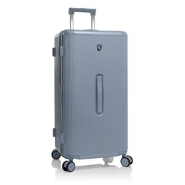 Hartschalen-Trolley Heys "Earth Tone Trunk L", Damen, Gr. B/H/T: 38cm x 77,5cm x 37,8cm 106 l, grau (glacier grau), Polycarbonat, unifarben, Koffer, Trunk-Koffer Hartschalen-Koffer TSA-Schloss Volumenerweiterung