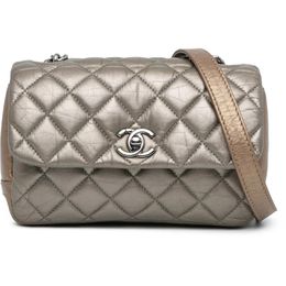 Chanel Hobo Bags - Mini Quilted Metallic Calfskin Lady Pearly Flap - Gr. unisize - in Braun - f&uuml;r Damen