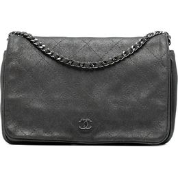 Chanel Hobo Bags - CC Quilted Iridescent Calfskin Single Flap - Gr. unisize - in Grau - f&uuml;r Damen
