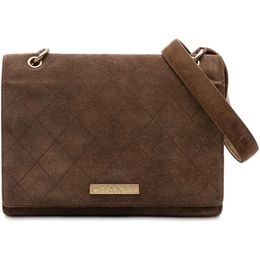 Chanel Hobo Bags - Quilted Suede Flap Crossbody - Gr. unisize - in Braun - f&uuml;r Damen