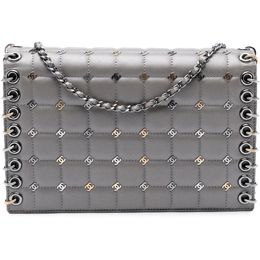 Chanel Hobo Bags - Small Lambskin Chocolate Bar CC Piercing Studded C - Gr. unisize - in Grau - f&uuml;r Damen