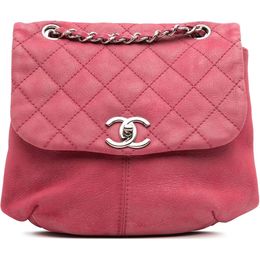 Chanel Hobo Bags - Mini Quilted Nubuck Trianon Messenger Flap - Gr. unisize - in Gold - f&uuml;r Damen