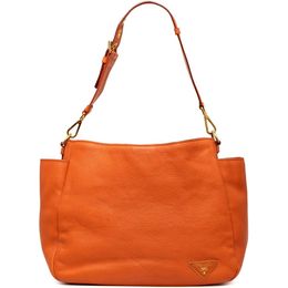 Prada Hobo Bags - Vitello Daino Side Pocket Shoulder Bag - Gr. unisize - in Orange - f&uuml;r Damen