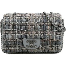 Chanel Hobo Bags - Mini Quilted Tweed River of Pearls Flap - Gr. unisize - in Grau - f&uuml;r Damen