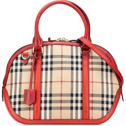 Burberry Hobo Bags - Small Haymarket Check Canvas Orchard Bowling Bag - Gr. unisize - in Braun - f&uuml;r Damen