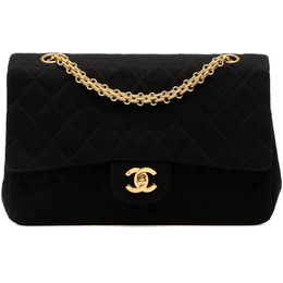 Chanel Hobo Bags - Medium Classic Jersey Bijoux Chain Double Flap - Gr. unisize - in Schwarz - f&uuml;r Damen