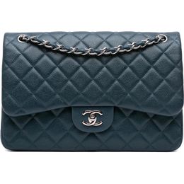 Chanel Hobo Bags - Jumbo Classic Iridescent Caviar Double Flap - Gr. unisize - in Blau - f&uuml;r Damen