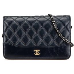 Chanel Hobo Bags - Quilted Aged Calfskin Gabrielle Wallet On Chain - Gr. unisize - in Schwarz - f&uuml;r Damen