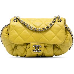 Chanel Hobo Bags - CC Quilted Lambskin Chain Around Flap - Gr. unisize - in Gelb - f&uuml;r Damen