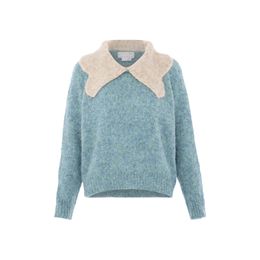 Jalene Pullover 'Preppy' Damen Gr&ouml;&szlig;e XL/XXL beigemeliert / blau / gr&uuml;n