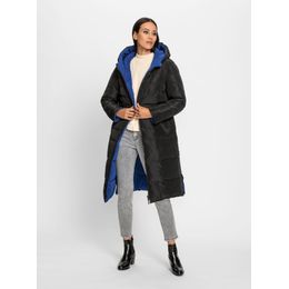 Heine Witt Damen Steppmantel mit Wende-Funktion, schwarz-royalblau, Gr&ouml;&szlig;e 34