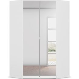 Eckkleiderschrank OTTO HOME "Kleiderschrank Schrank Ankleidezimmer Schlafzimmer Garderobe AGORDO", wei&szlig; (alpinwei&szlig;), B:117cm H:210cm T:117cm, Holzwerkstoff, Schr&auml;nke, Eckkleiderschrank, mit Spiegelt&uuml;ren, voll ausgestattet mit viel Stauraum MADE IN GERMANY