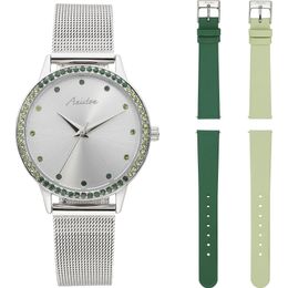 Quarzuhr, silber (silberfarben, dunkelgr&uuml;n, mintgr&uuml;n), ANISTON JEWELRY & WATCHES, Armbanduhren, Damen, Quarzuhr, Armbanduhr, Damenuhr, analog, neue Kollektion