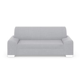 2,5-Sitzer DOMO collection "Anzio kubisches Design, flache Armlehnen, Breite 214cm", silber, B:214cm H:85cm T:93cm, Sofas, Mit Federkern