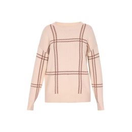 Sanika Pullover Damen Gr&ouml;&szlig;e L beige / dunkelbraun