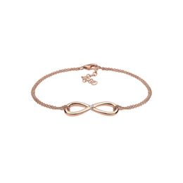 Armband Elli DIAMONDS "Infinity Ewig Diamant (0.03 ct.) 925 Silber", rosegold, wei&szlig;, Armb&auml;nder, Damen, 20cm,mit Diamanten, Silber 925 (Sterlingsilber), Armband