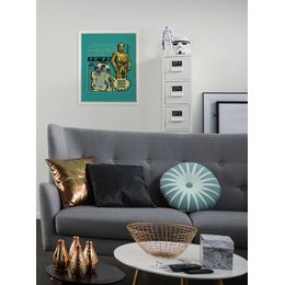 Wandbild Komar "Star Wars Beep Boop", blau (farbe bild(er): blau), Disney, 1 Stk., Vlies, Bilder, 50 x 70 cm (Breite x H&ouml;he) - Kinderzimmer, Dekoration