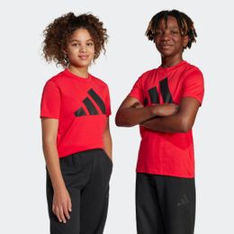 T-Shirt adidas Sportswear "J BL TEE 160", Jungen, Gr. 140, rot (pure ruby, schwarz), Obermaterial: 100% Baumwolle, normal, Rundhals, Shirts T-Shirt, f&uuml;r Kinder und Teens, mit Rundhalsausschnitt, aus 100 % Baumwolle