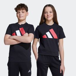 T-Shirt adidas Sportswear "J BL TEE 160", Jungen, Gr. 128, wei&szlig; (schwarz, pure ruby, wei&szlig;), Obermaterial: 100% Baumwolle, normal, Rundhals, Shirts T-Shirt, f&uuml;r Kinder und Teens, mit Rundhalsausschnitt, aus 100 % Baumwolle